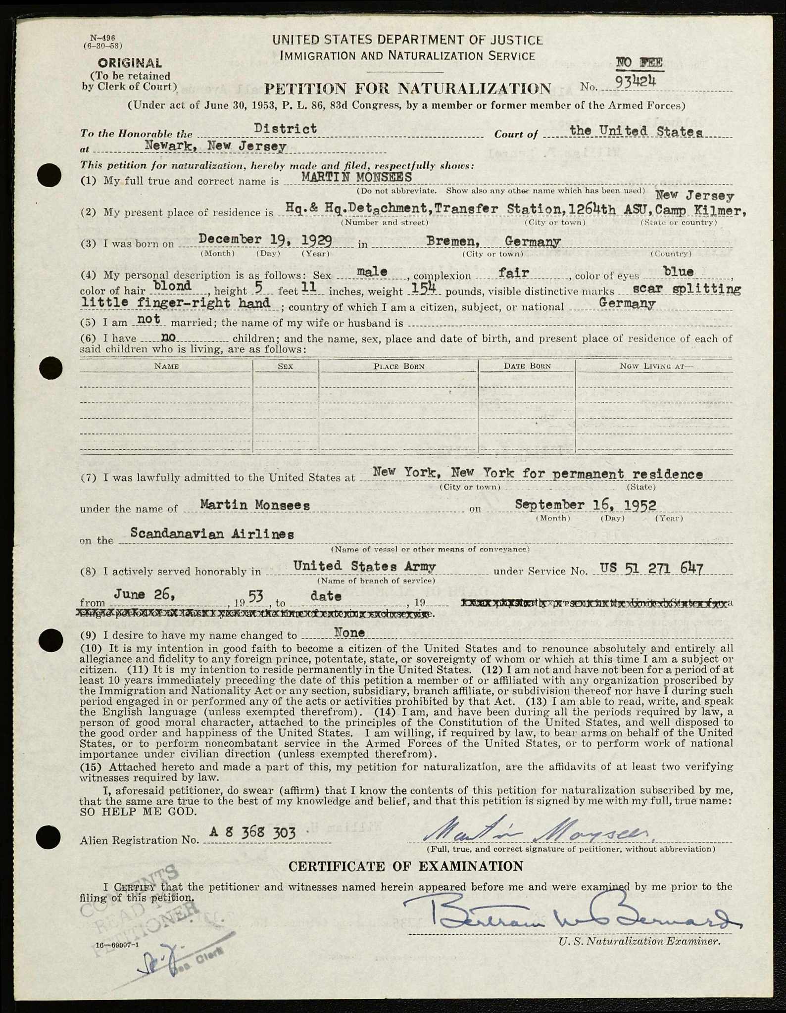 Martin Stanislaus Monsees, 1929-2005 | My Family History Research